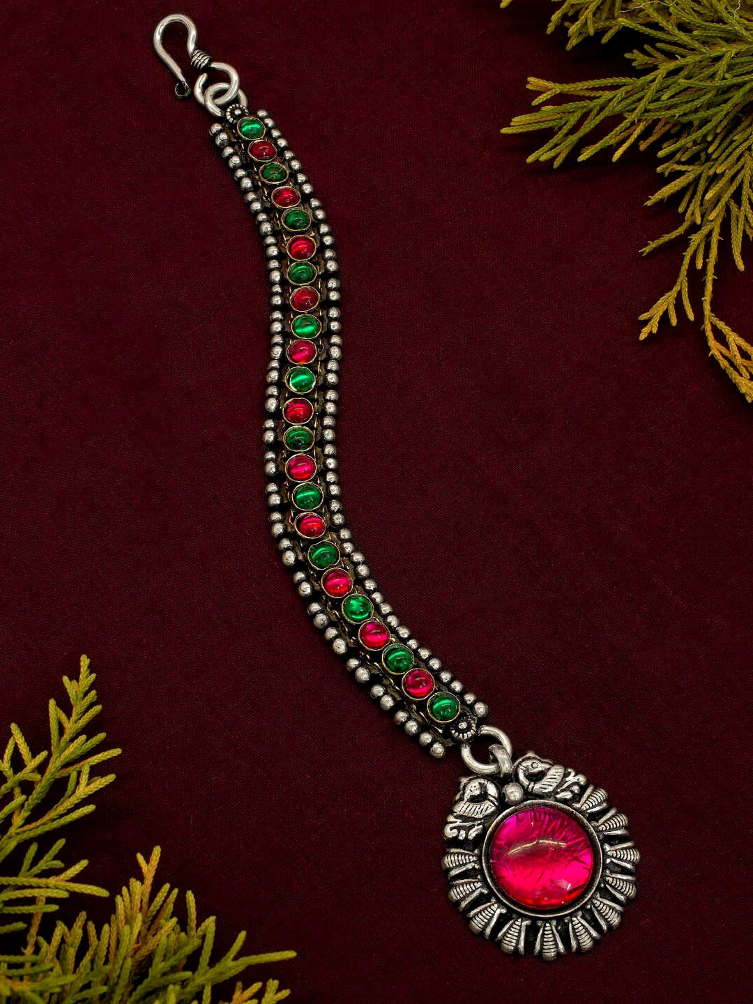 Oxidised German Silver Geometric Design 5 Layered Choker Necklace Set ...